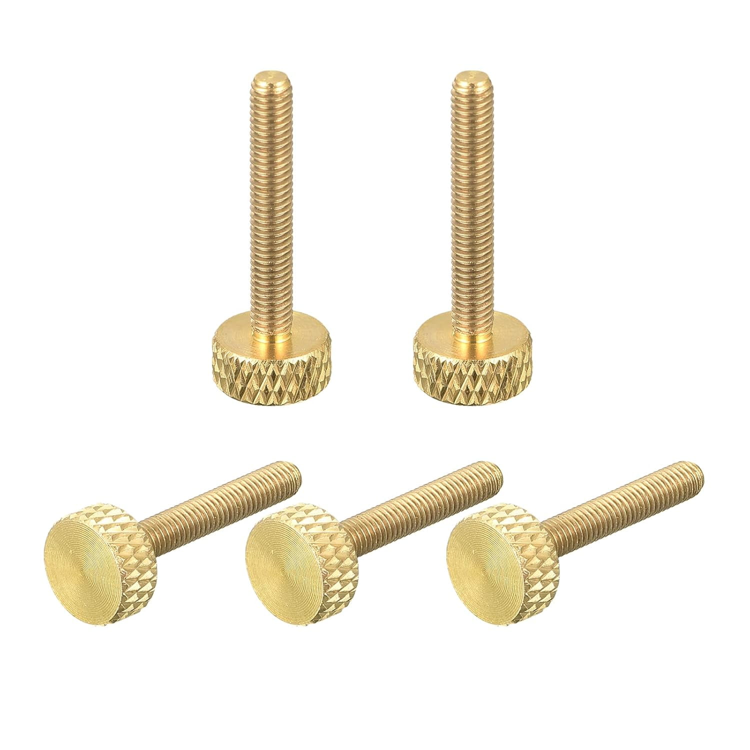 5Pcs Brass Knurled Thumb Screws, M3x20mm Flat Grip Bolt Knobs Fasteners ...