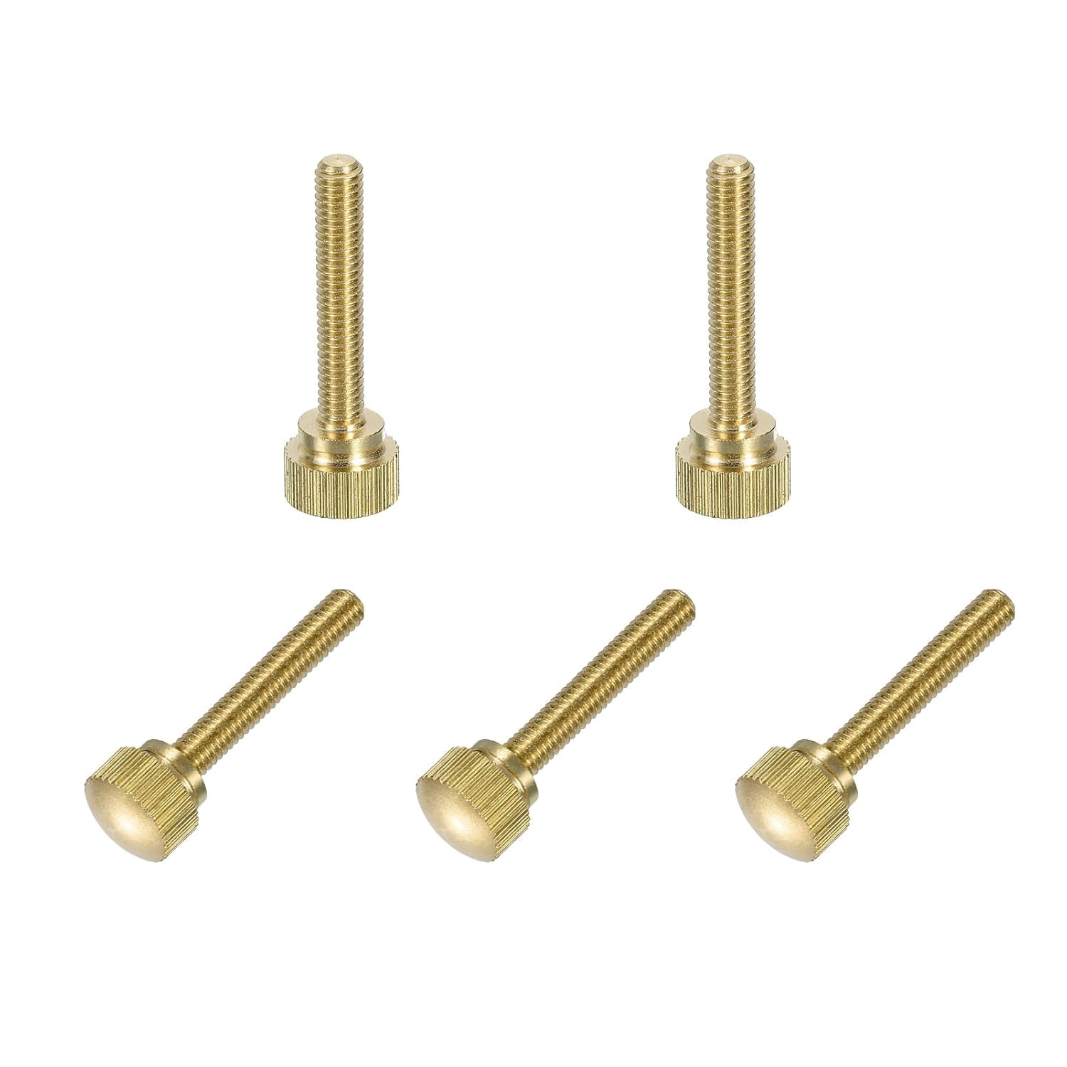 5Pcs Brass Knurled Thumb Screws, M4x25mm Shoulder Bolts Stepped Grip ...