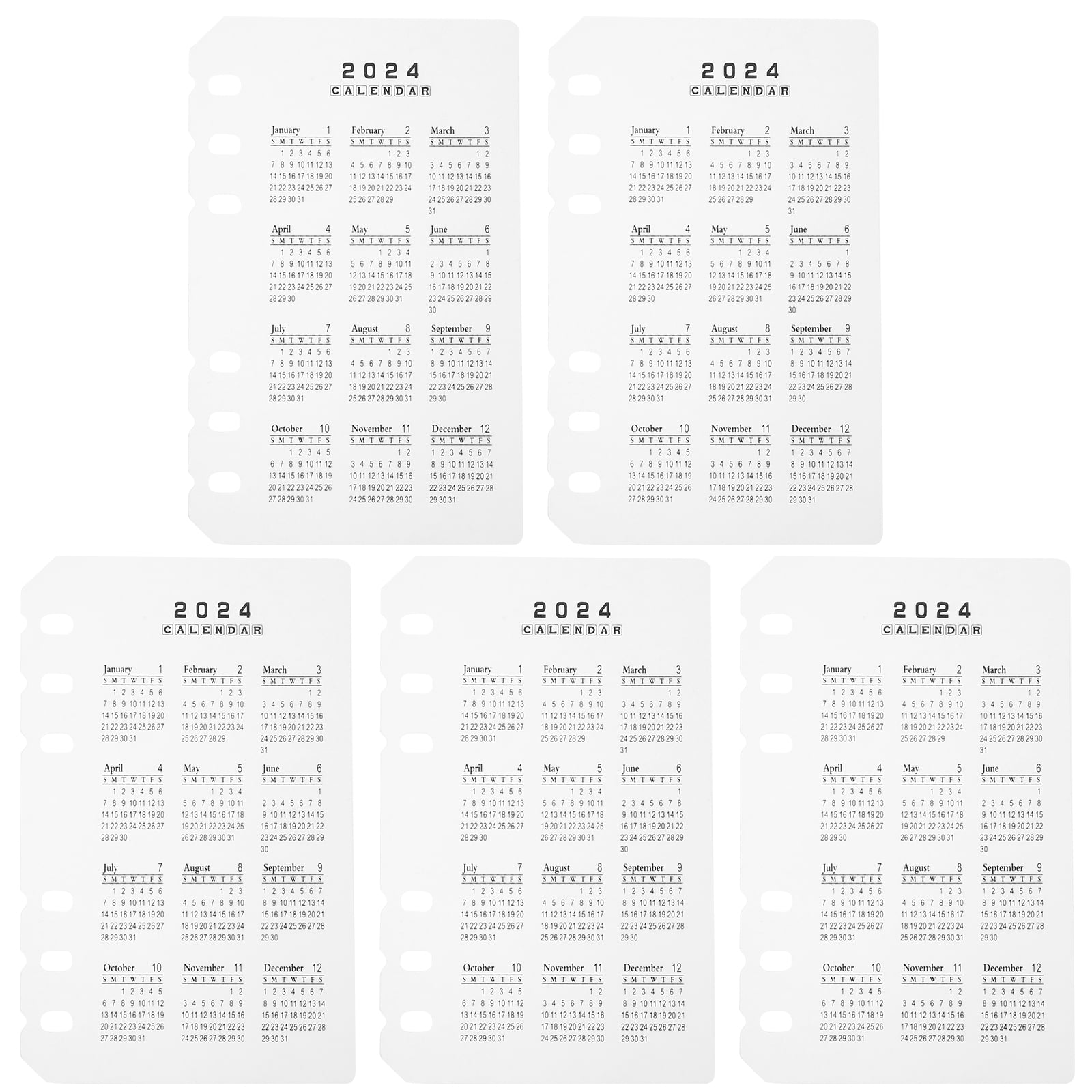SILENRADAWN Calendar Binder Dividers Multi 5Pcs 6.84X4.32X0.04In ...