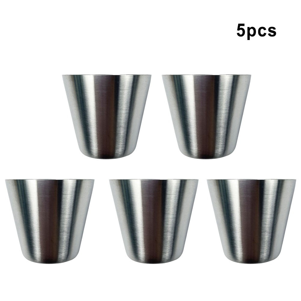 5Pcs Camping Coffee Cup Set, Insulated Stainless Steel Cups, Stackable ...