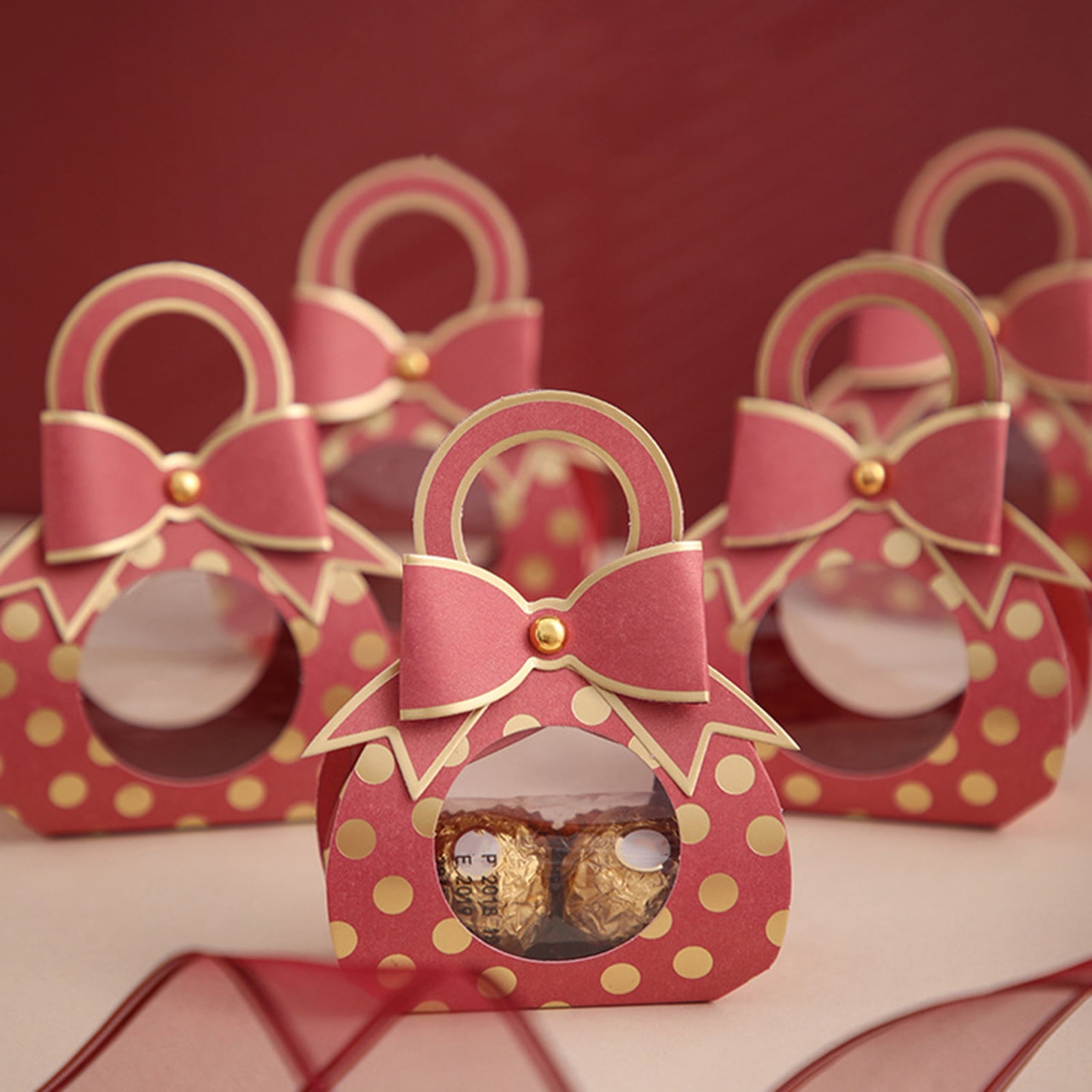 5Pcs Candy Boxes Delicate Festival Paper Beautiful Printed Sweets Favor ...