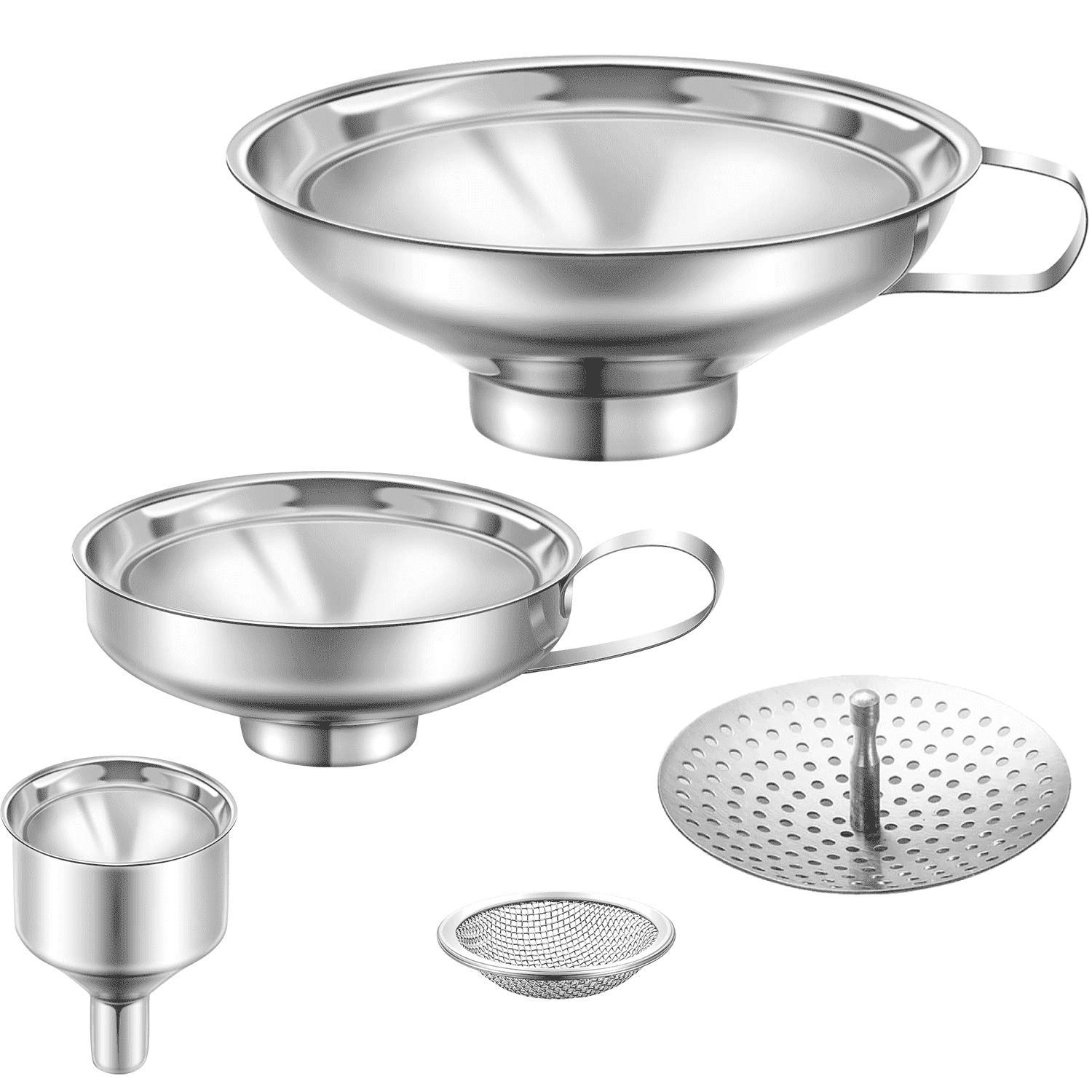 5Pcs Canning Funnel for Kitchen Use Filling Bottles, Stainless Steel ...