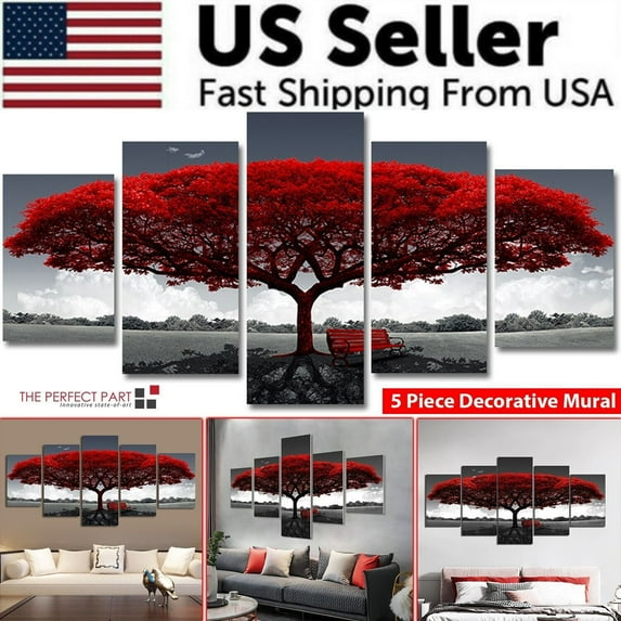 5Pcs Canvas Print Paintings Landscape Pictures Wall Art Modern Living ...