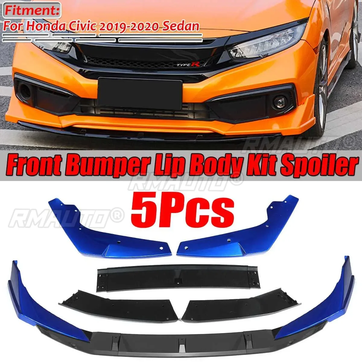 5Pcs Car Front Bumper Splitter Lip Diffuser Guard Spoiler Bumper Lip ...