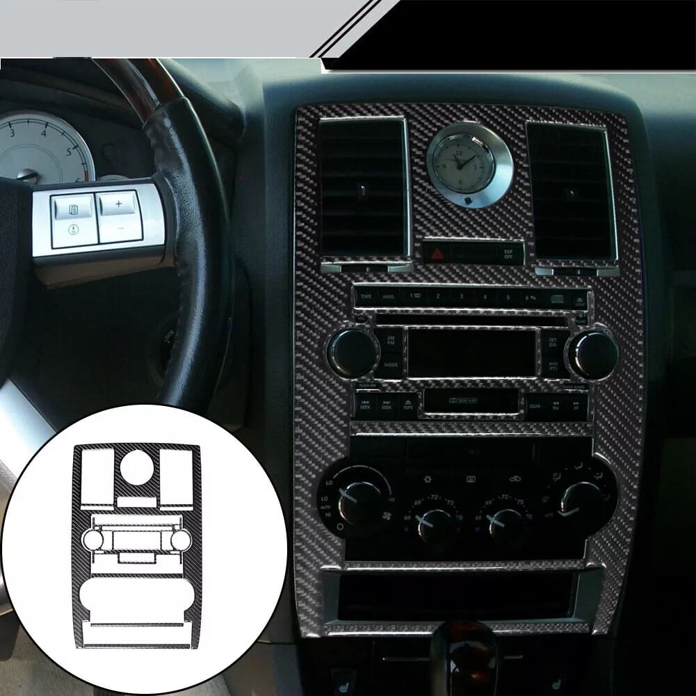 5Pcs Carbon Fiber Interior Central Console Cover Trim For Chrysler 300 ...