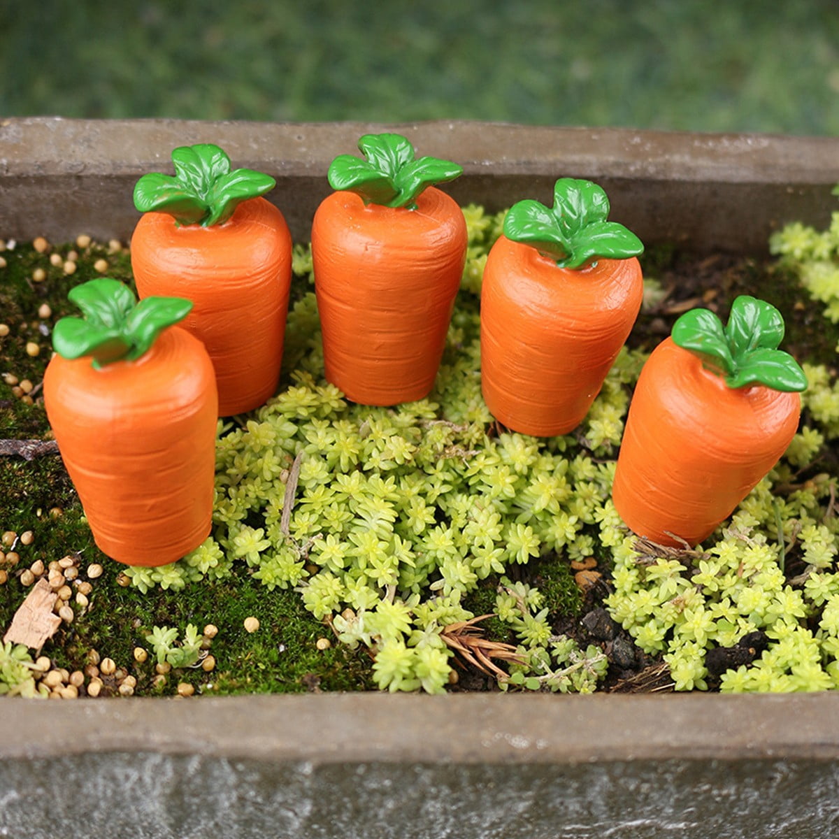 5Pcs Carrot Figurine Easter Home Adornment For Flowerpot Patio Card ...
