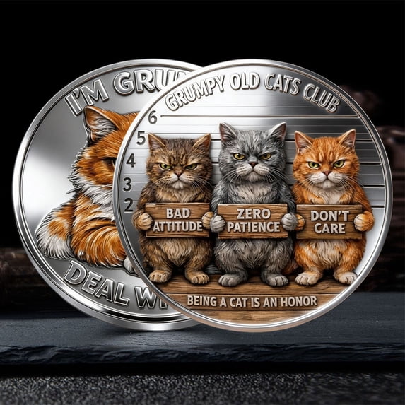 5Pcs Cat Coin! sdhkgrrt Funny Commemorative Coin, Cat Club Token ...