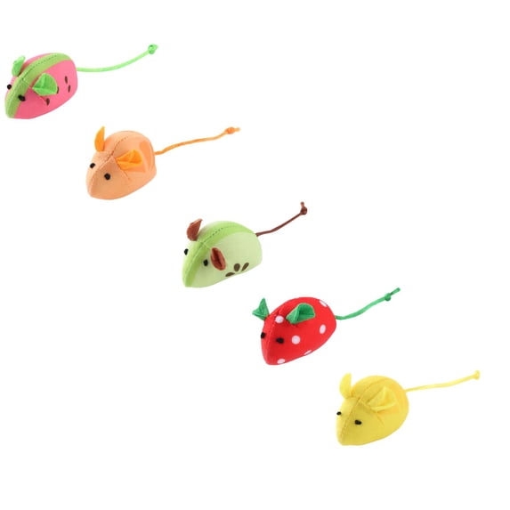 5Pcs Cat Mouse Toy Set - Plush Mouse Interactive Cat Toy,Soft Teaser ...