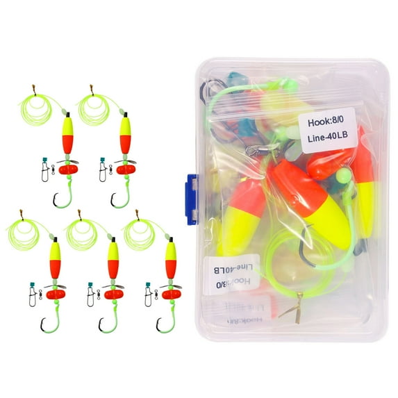 5Pcs Catfishing Equipment Catfishing Float Rigs Tackle Rigs 6/0 8/0 10/ ...