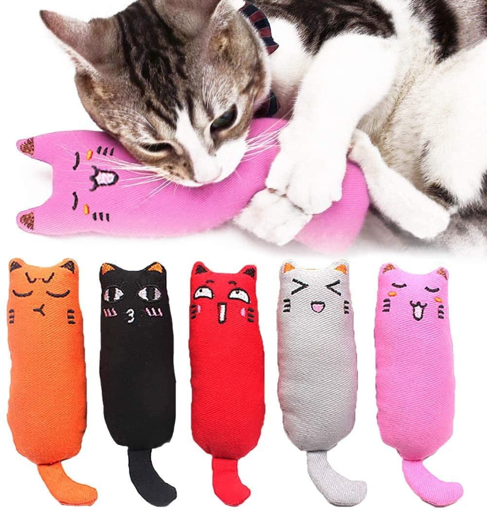 5Pcs Kitten Chewy Catnip Toys, Durable Cartoon Mice, Indoor/Outdoor ...
