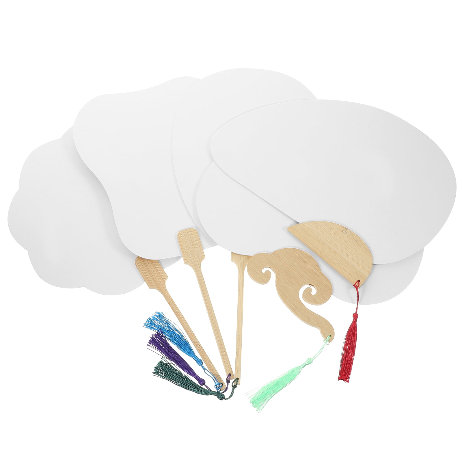 5Pcs Chinese Art Paper Round Fans DIY Handmade Painting Fans Kids ...