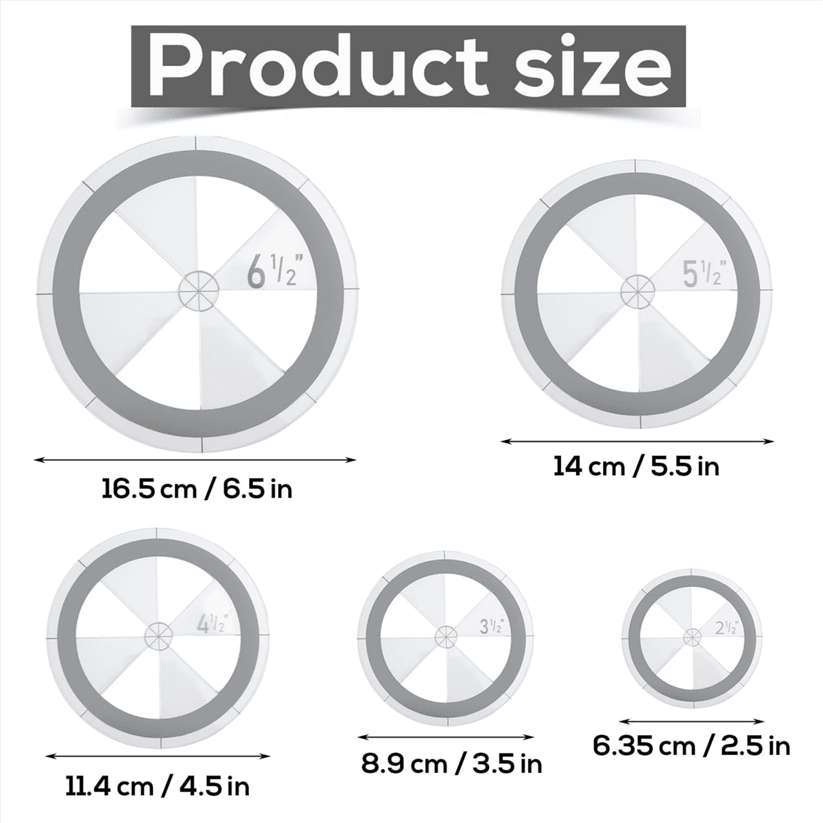 5Pcs Circle Ruler Quilting Template Set, Circle Templates for Quilting ...