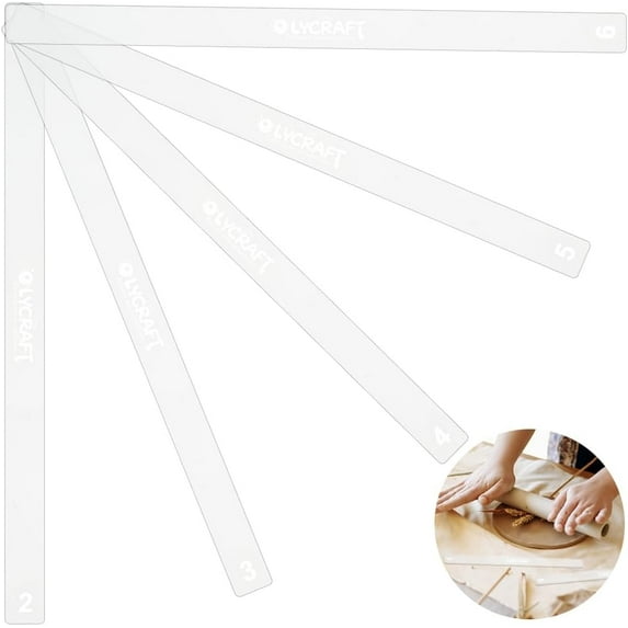 5Pcs Clay Depth Guides 15x1 Inch Acrylic Rolling Pin Guides 2/2.5/3.5/4 ...