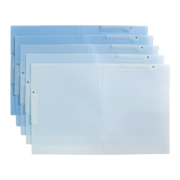 5Pcs Clear File Sleeve with Rotating Clamp Document Organizers ...