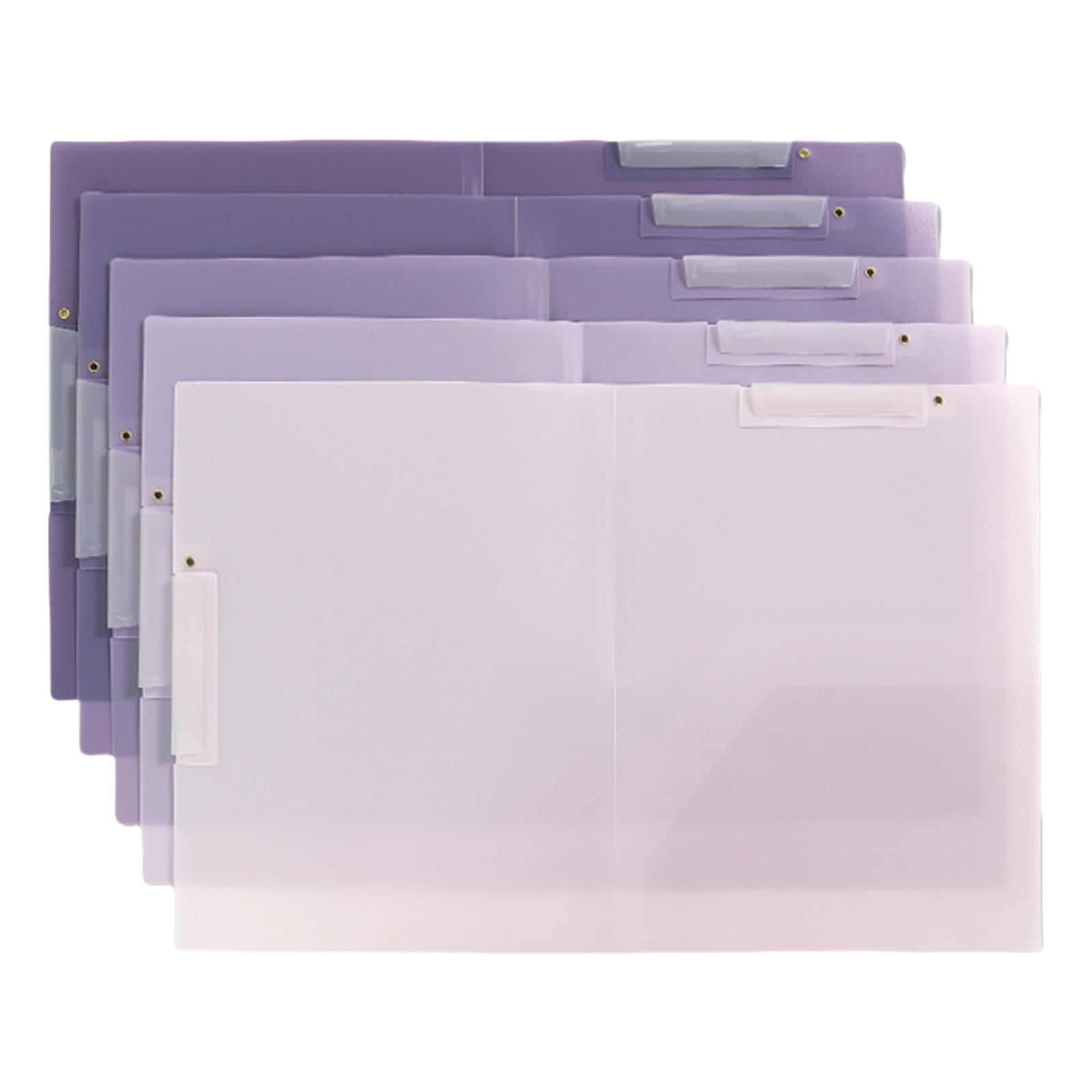 5Pcs Clear Paper File Sleeve with Rotating Clamp Presentation Display ...