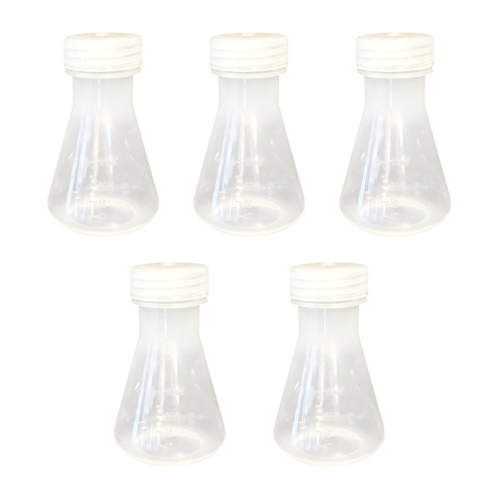 5Pcs Clear Plastic Graduated Flasks Triangular Laboratory Flasks with ...