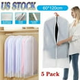 5Pcs Clothes Coat Protect Garment Cover Bags Suit Storage Bags Zipper ...