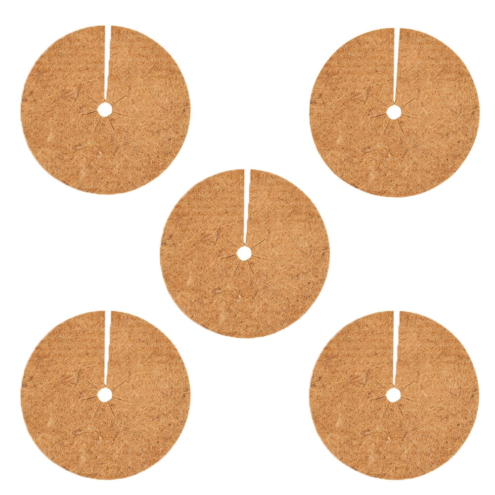 5Pcs Coconut Fibers Mulch Ring Tree Protector Mat, Natural Coco Coir ...