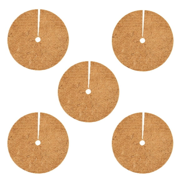 5Pcs Coconut Fibers Mulch Ring Tree Protector Mat, Natural Coco Coir ...