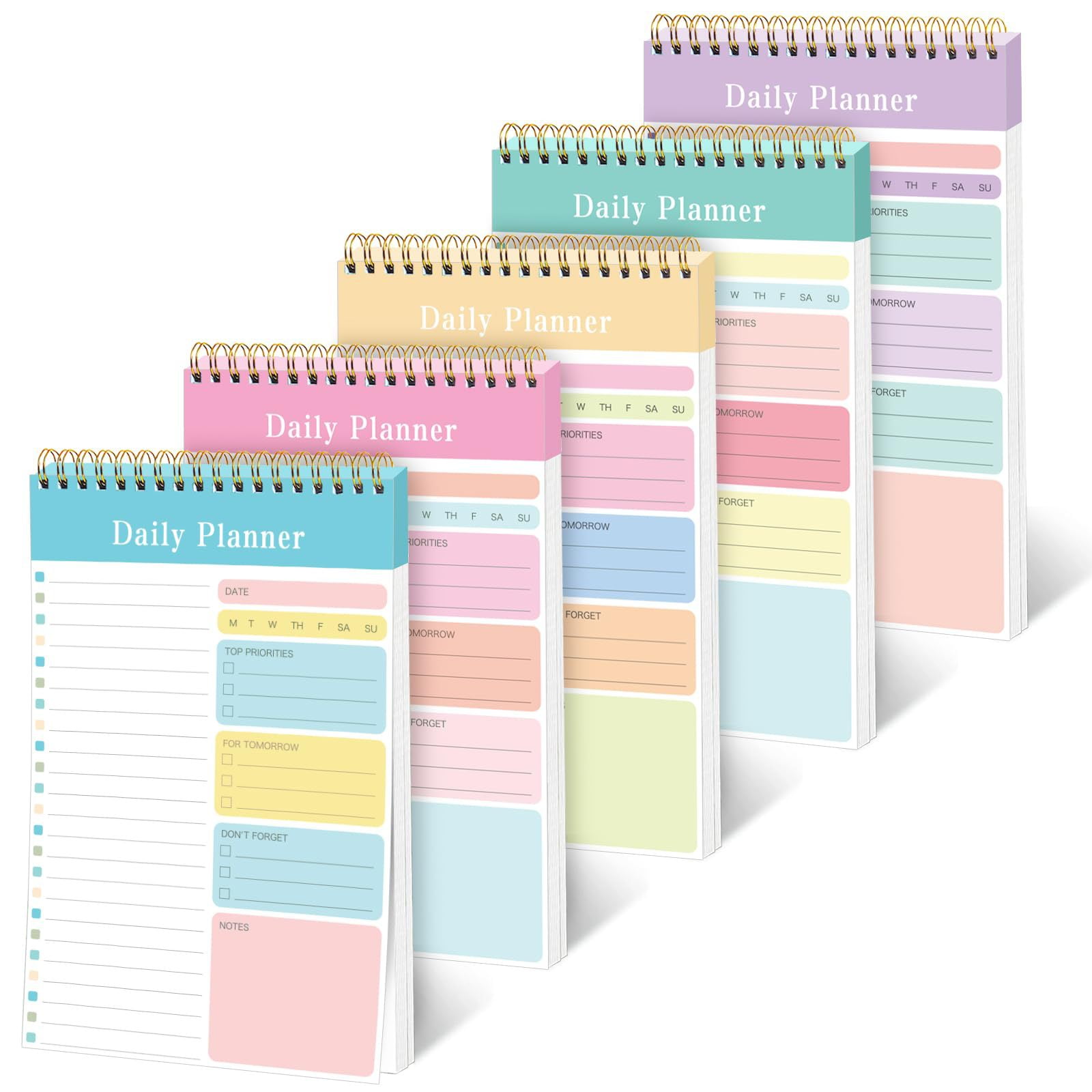5Pcs Colorful A5 Coil Planner, Up-Folding Schedule Book, Self ...