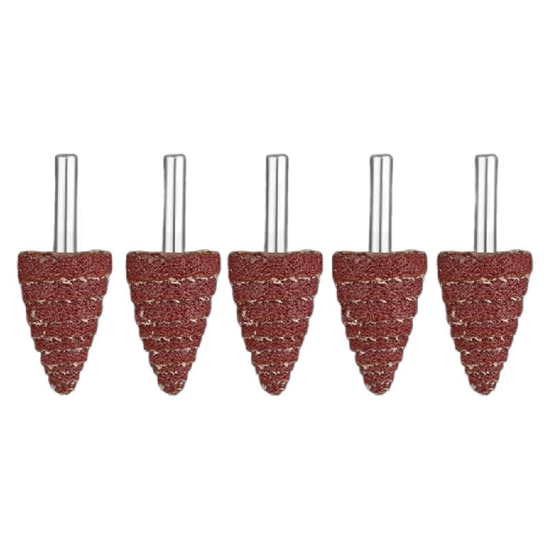 5Pcs Cone Shape Abrasive Sandpaper Deburring Flap Wheel Head for ...