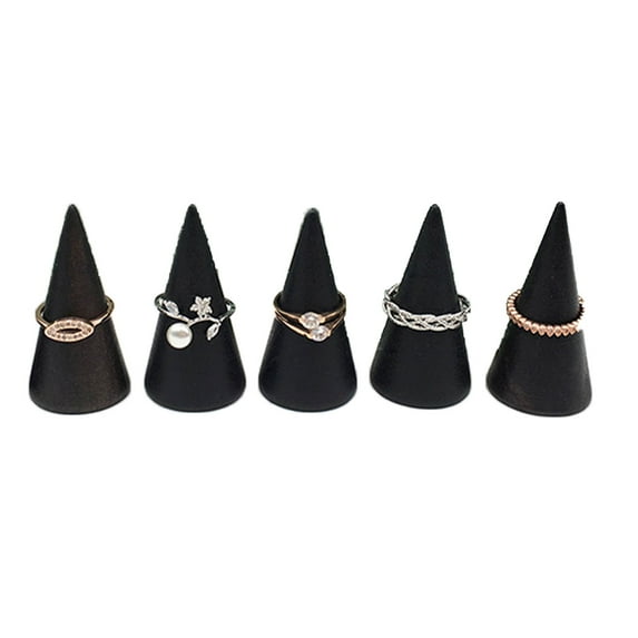 5Pcs Cone Shape Rings Holders Solid Jewelry Display Stands Rings Finger ...