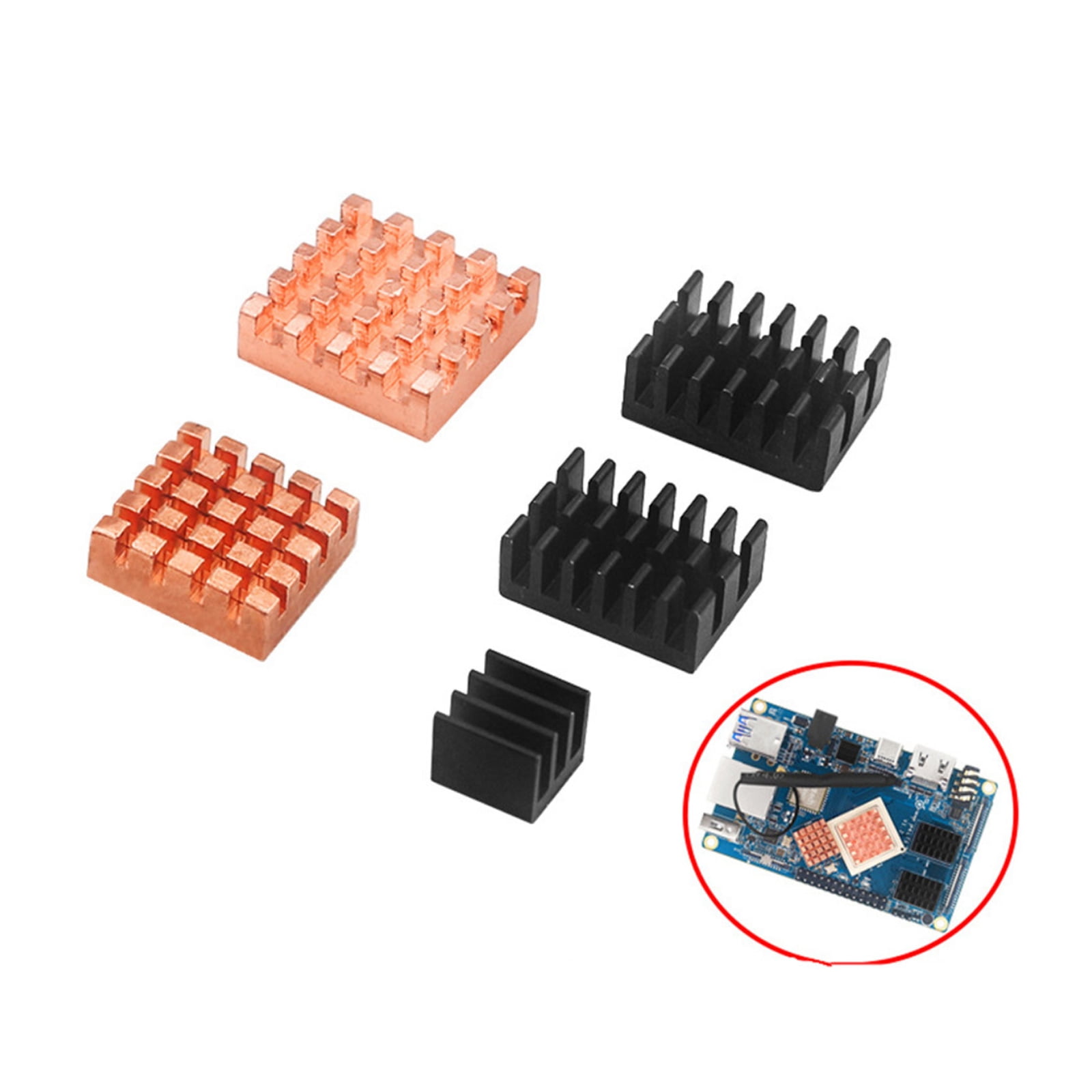 5Pcs Copper and Aluminum Heat Sink Set for Efficient Cooling of Orange ...