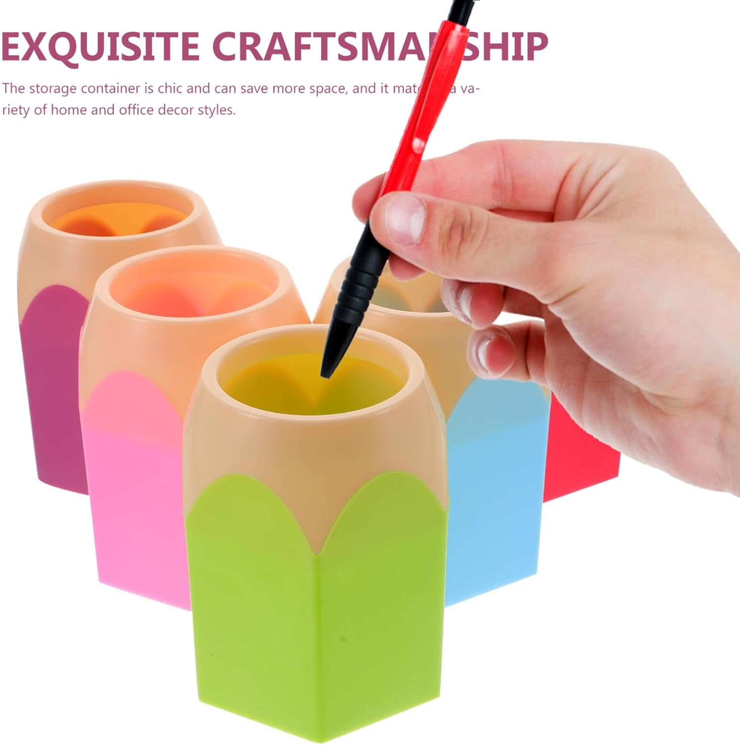 5Pcs Crayon Organizers Holders, Student Pencil Holder Dispenser Cute ...