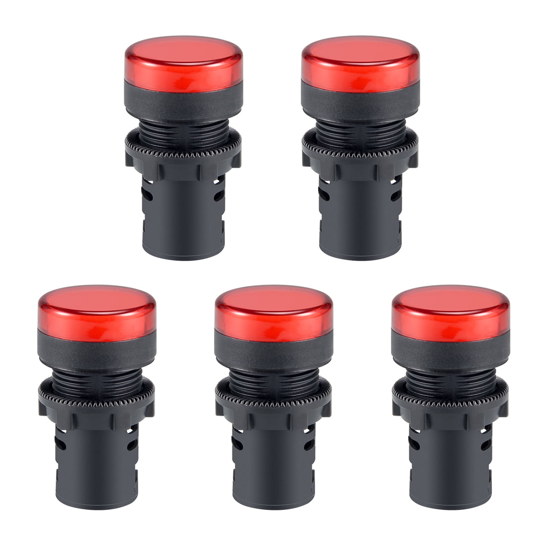 5Pcs /DC 12V Indicator Lights, Red , Flush Panel Mount 7/8" 22mm ...