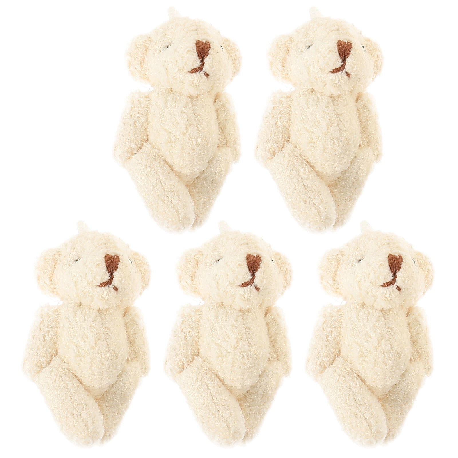 5Pcs DIY Mini Bear Plush Toy Crafts Tiny Bear Garment Ornament for Hats ...