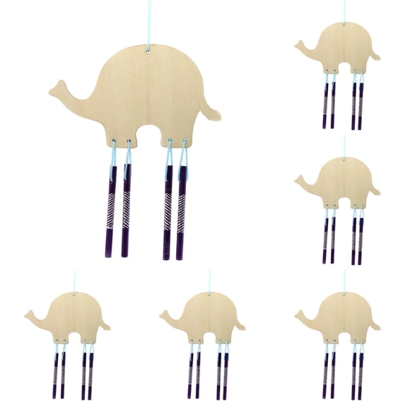 5Pcs DIY Wooden Wind Chime Kit Blank Animal Shape Wood Wind Chime ...