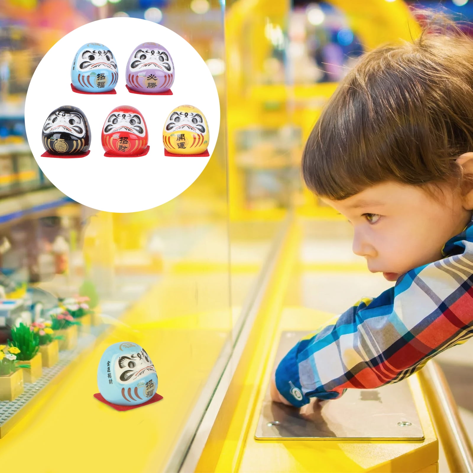 5Pcs Figurines Ochoko Fengshui Statue Car Dashboard Figurines Japanese ...