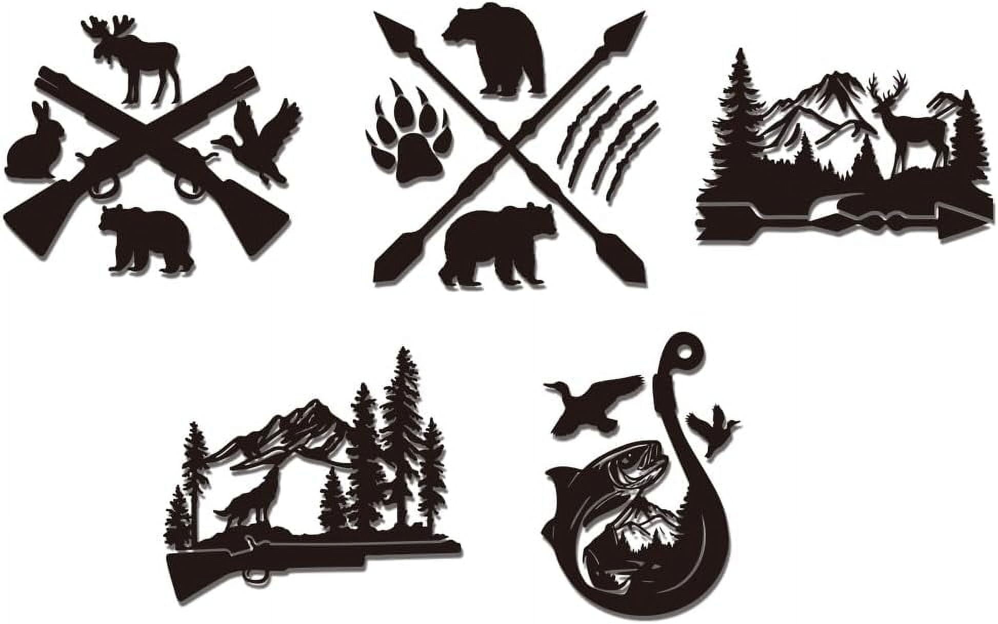 5Pcs Deer Bear Birds Wolf Hunting Reflective Vinyl Car Decal Stickers ...