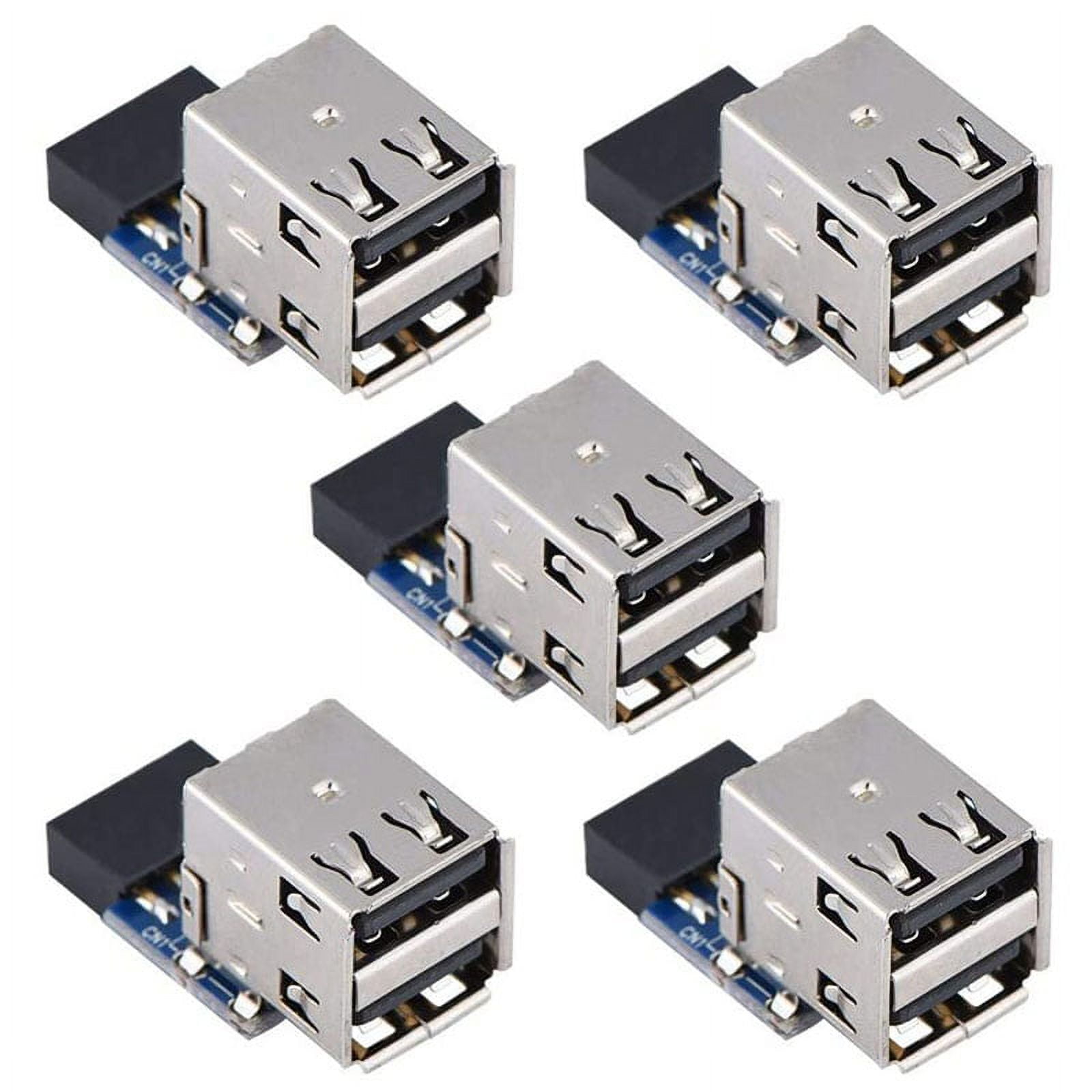5Pcs Desktop Board, 9Pin/10Pin Dual USB2.0 a Port Front Panel Adapter ...