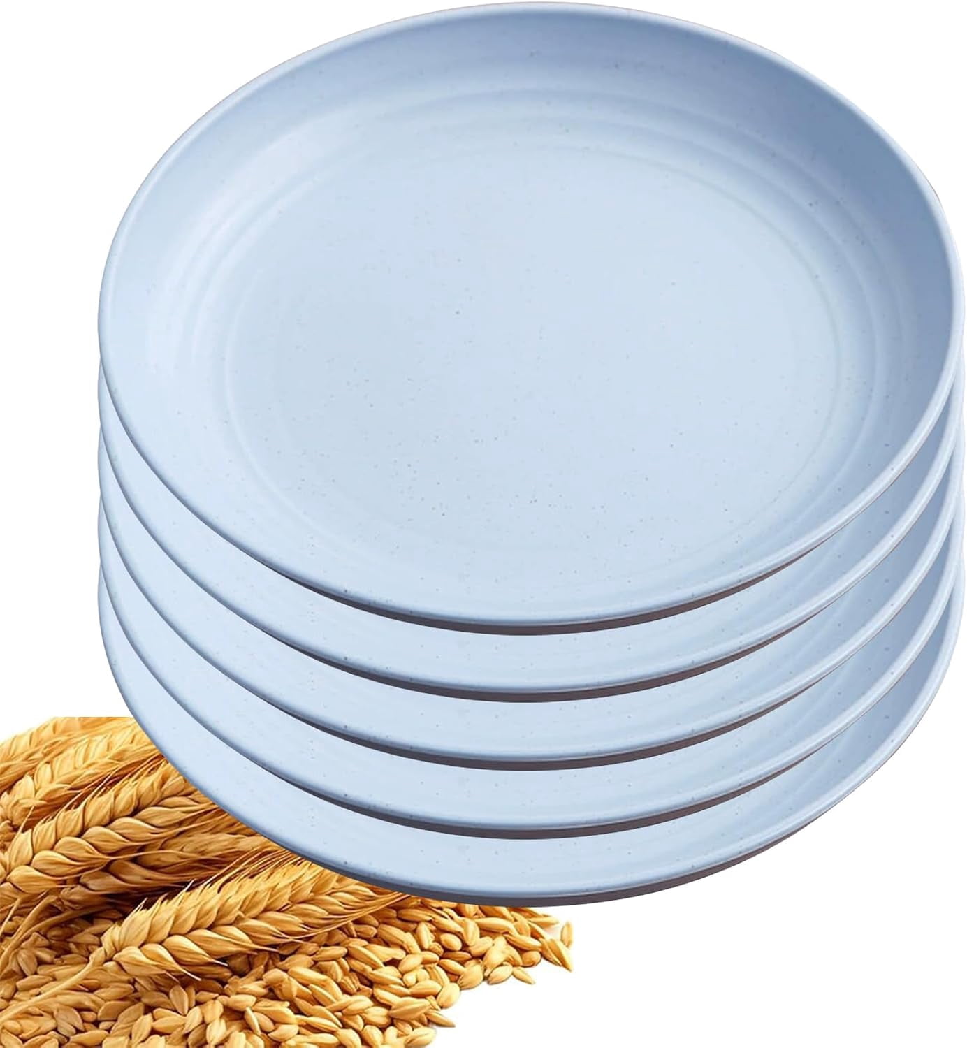 5Pcs Dinner Plates Wheats Straw Plates Set Unbreakable Reusable ...