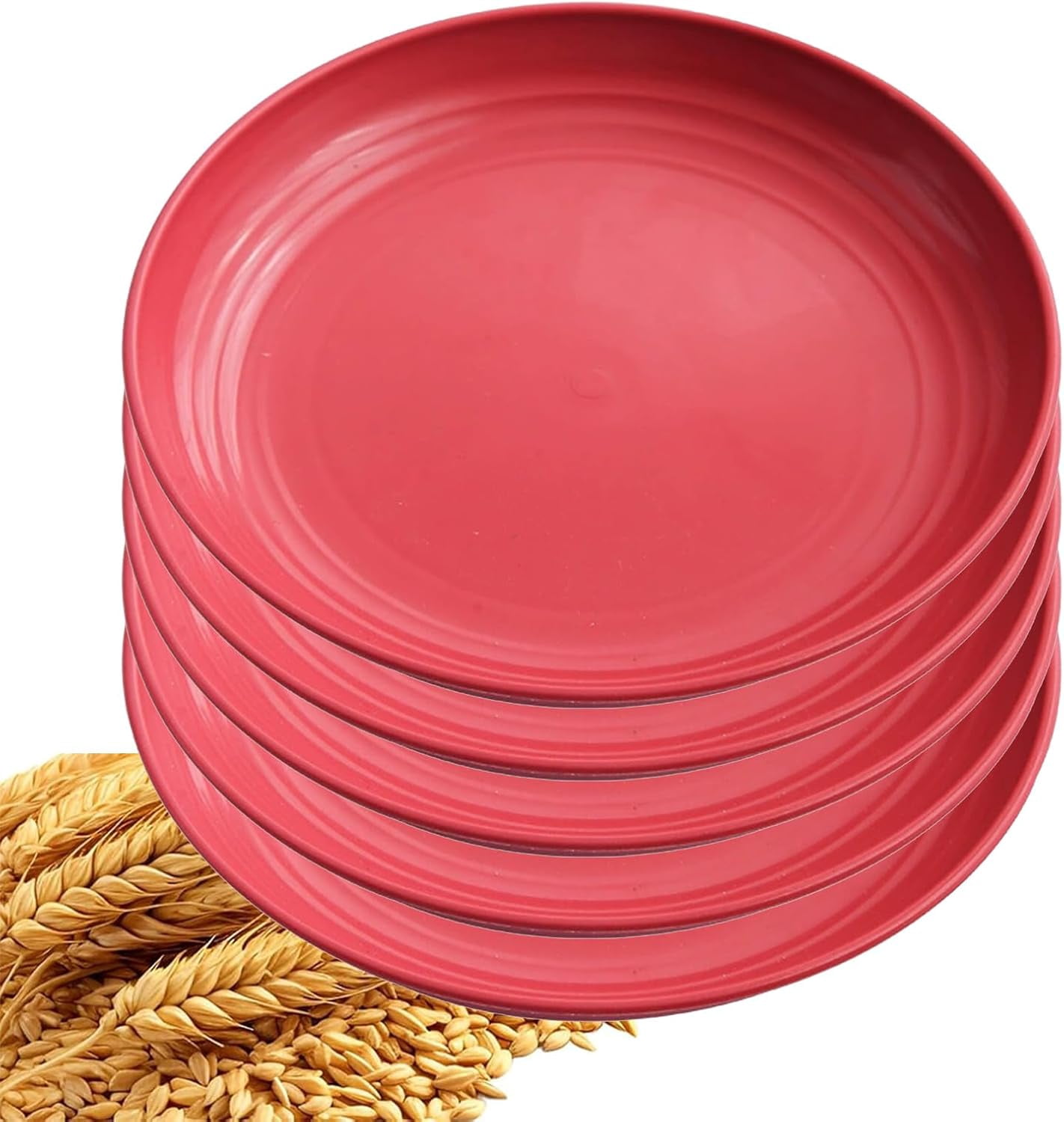 5Pcs Dinner Plates Wheats Straw Plates Set Unbreakable Reusable ...