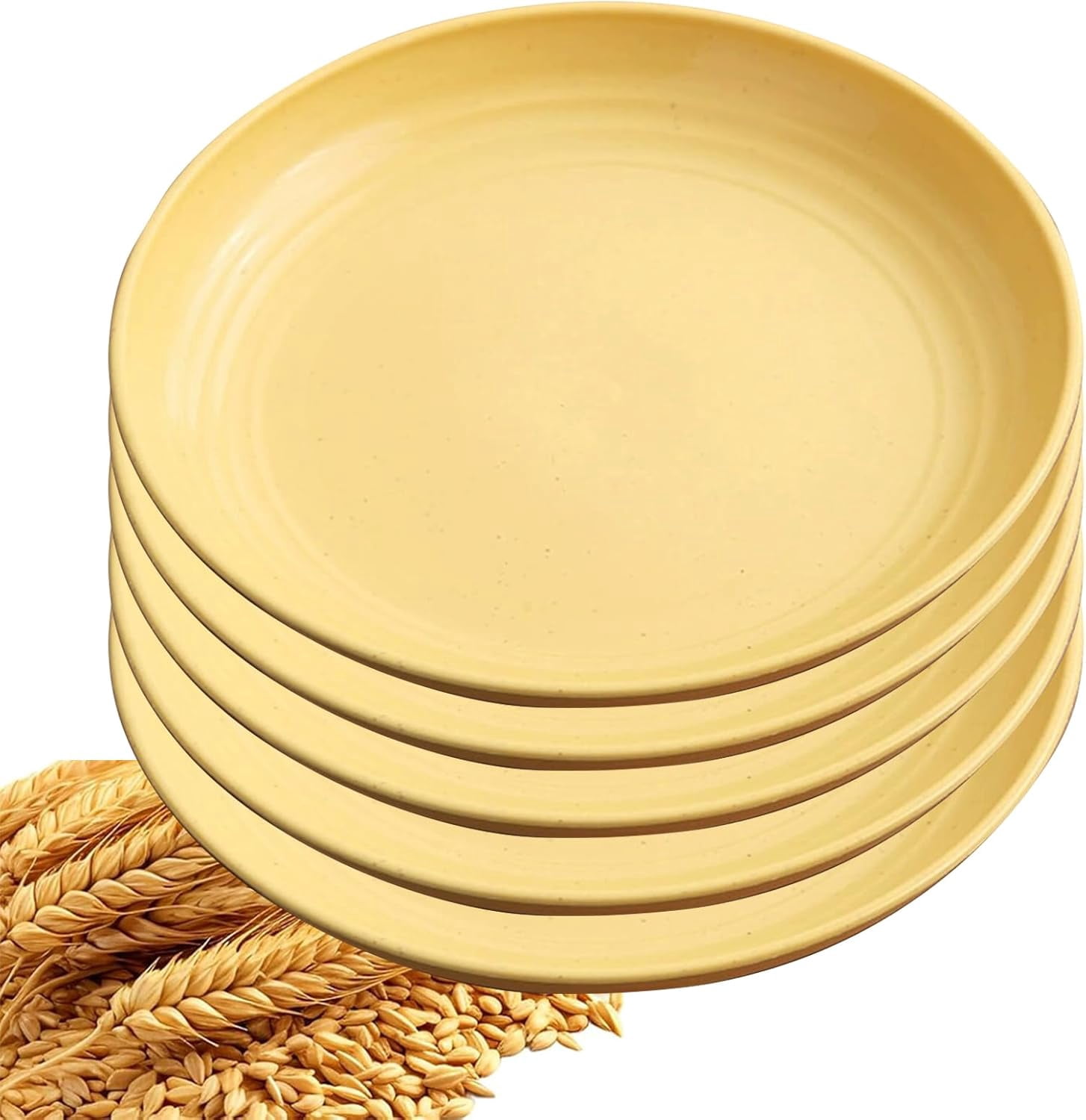5Pcs Dinner Plates Wheats Straw Plates Set Unbreakable Reusable ...