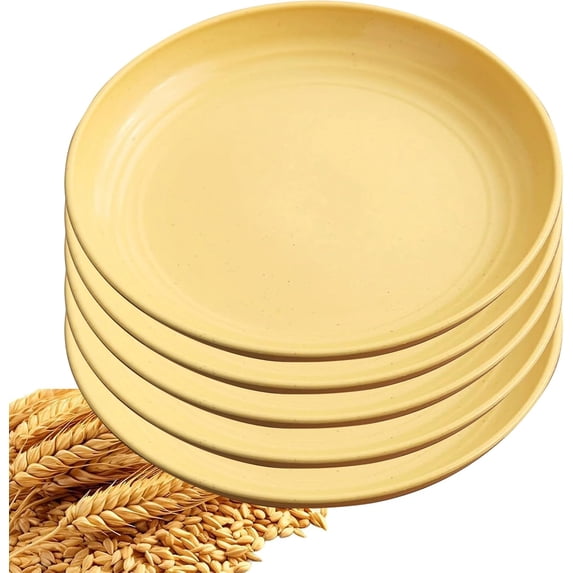 5Pcs Dinner Plates Wheats Straw Plates Set Unbreakable Reusable ...
