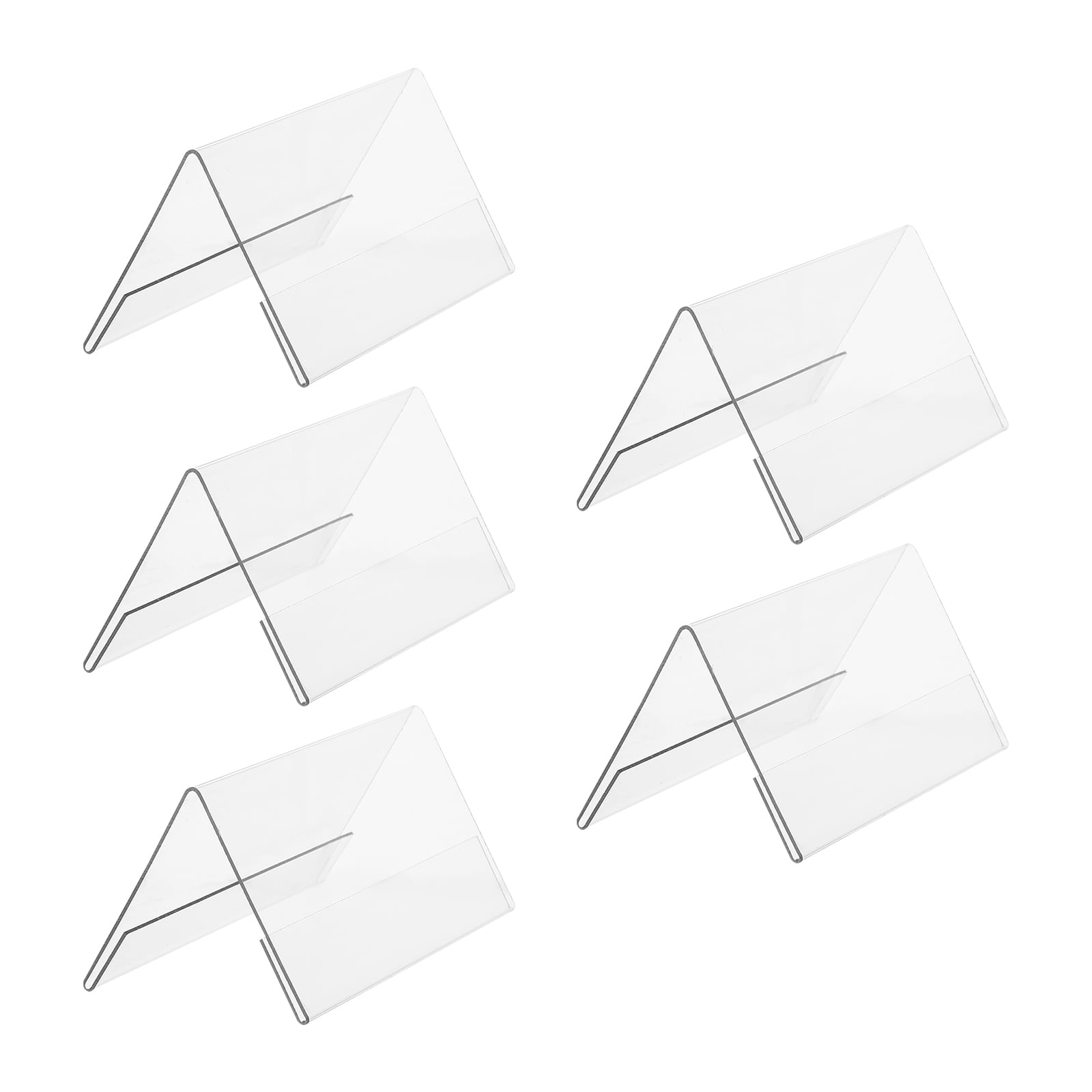 5Pcs Double Side Acrylic Rack Tent Shape Name Cards Display Stand Clear ...
