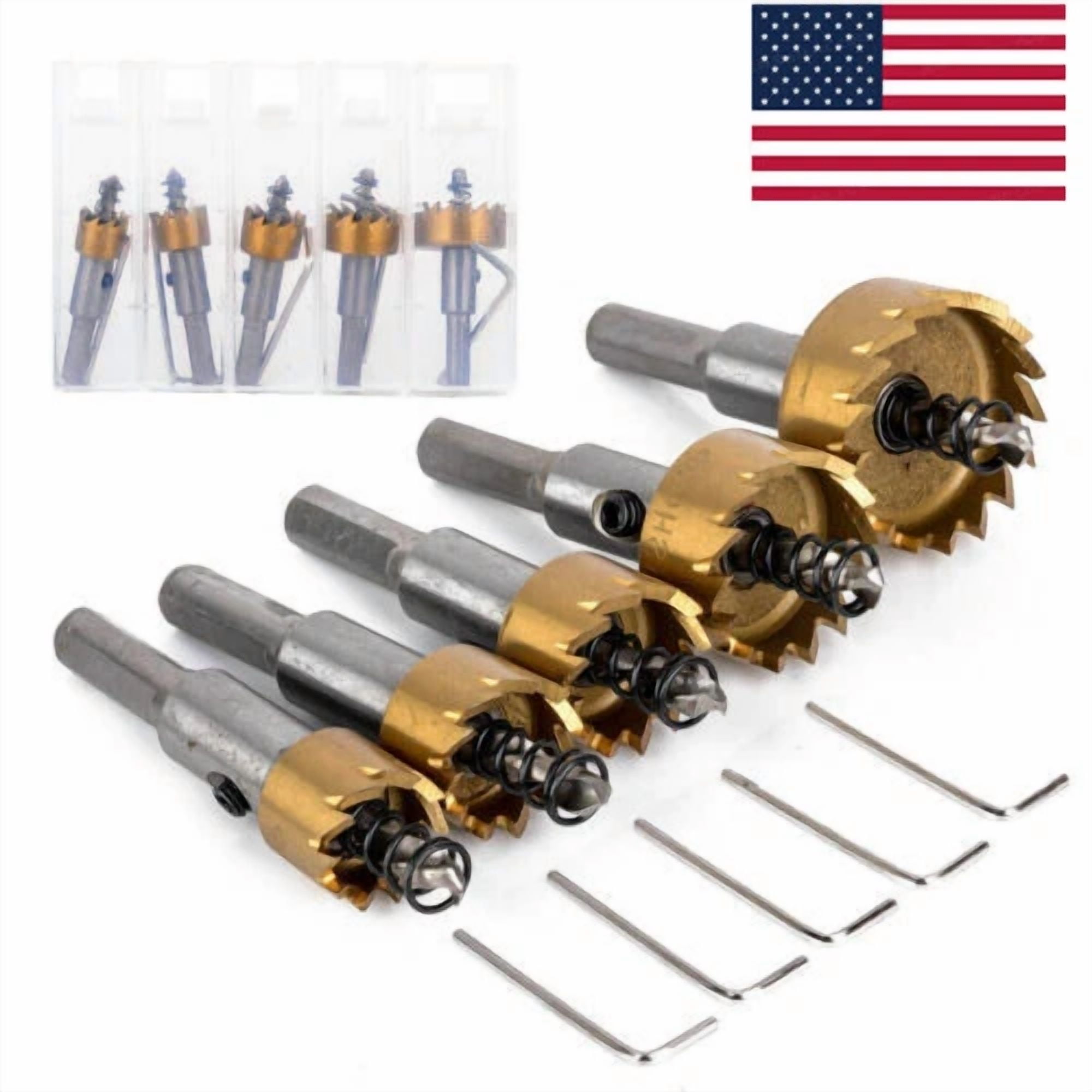 5Pcs Drill Bit Sets Hole Saw Tooth Kit High Speed Steel Hss For Metal ...