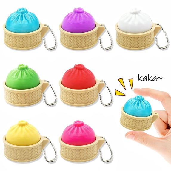 5Pcs Dumpling Fidget Keychain, Fufafayo Printed Dumpling Fidget ...