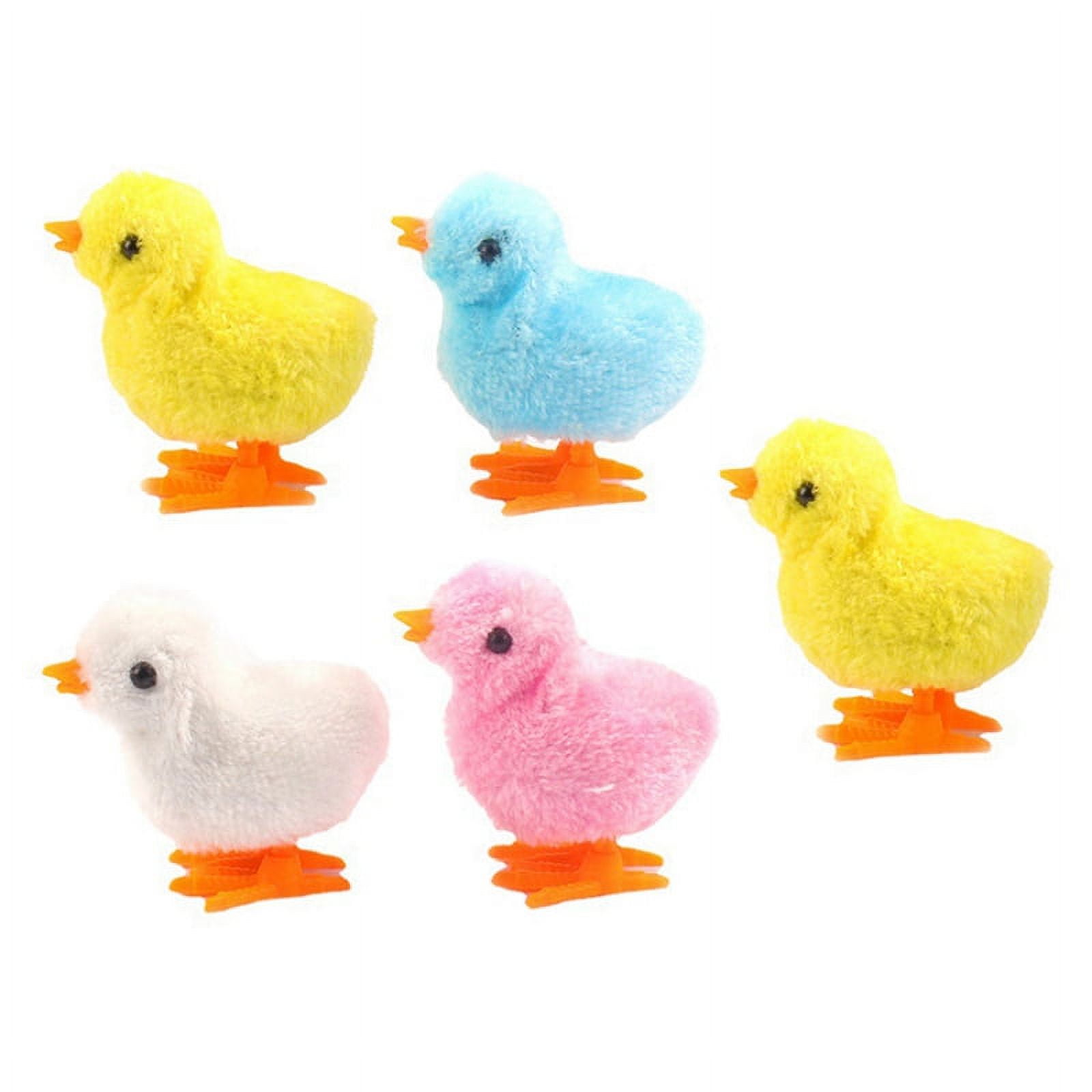 5Pcs Easter Wind Up Chick Toys Novelty Jumping Chicken Gag Plush Baby ...
