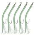 5Pcs Eel Fishing Hooks Striped Bass Tube Luminous Eel Lures Long Shank ...