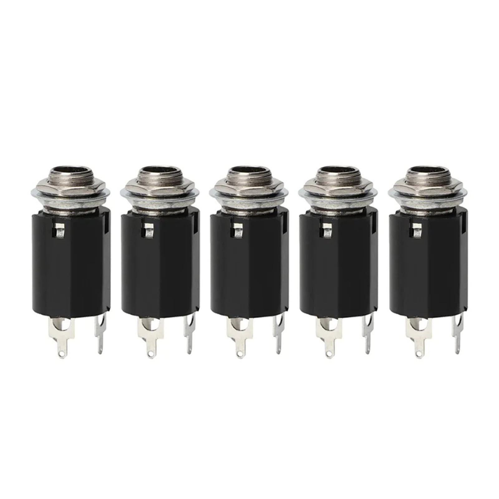 5Pcs Electric Guitar Plug Outlet 6.35mm Output Jacks Plate 3Pin ...