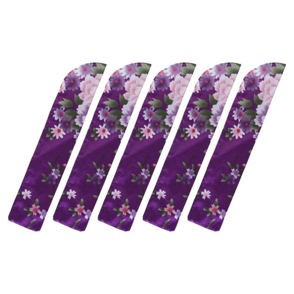 5Pcs Elegant Vintage Flower Folding Fan Silk Storage Bag Dustproof ...