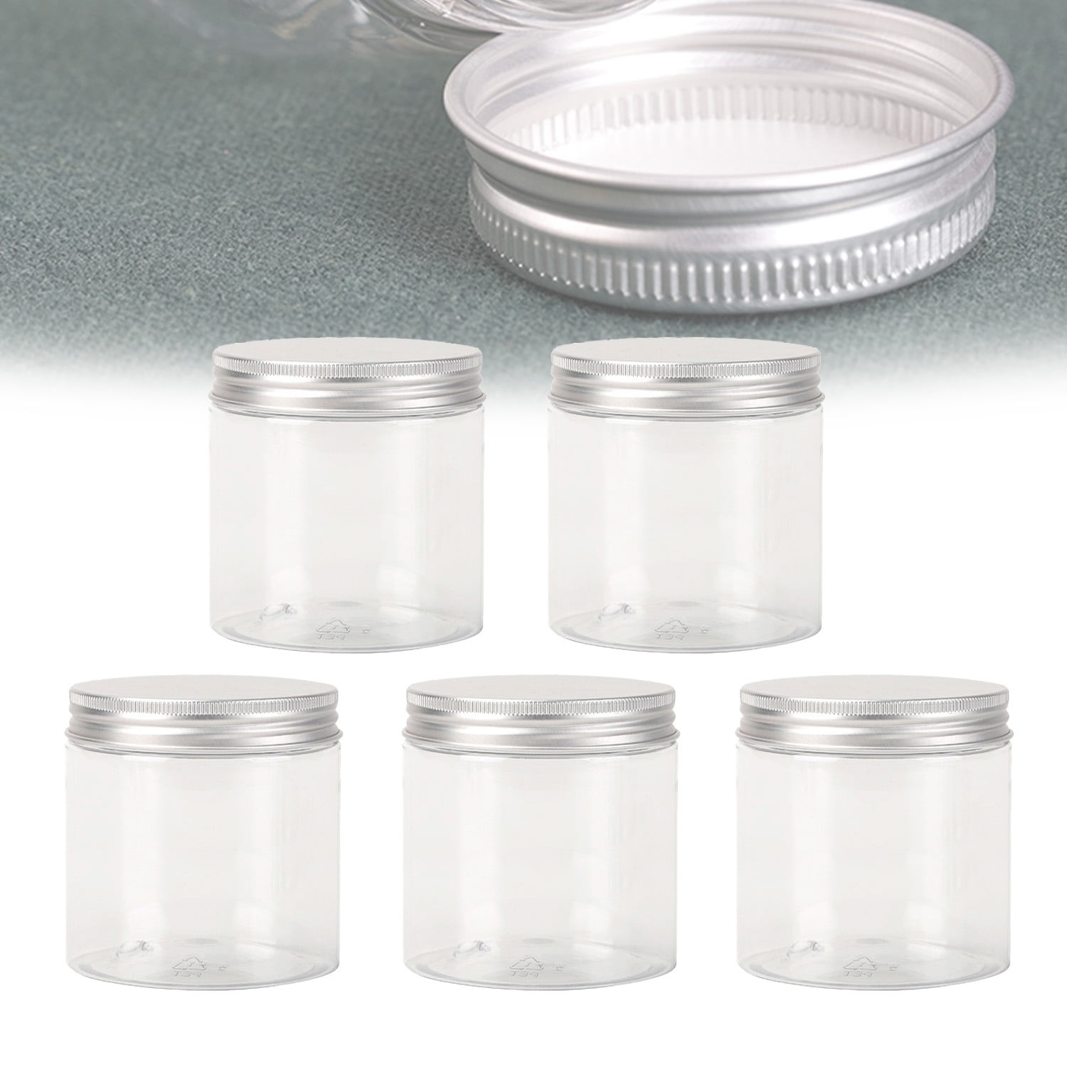 5Pcs Empty Clear PET Bottles with Screw Aluminum Cap 200ml Mini ...