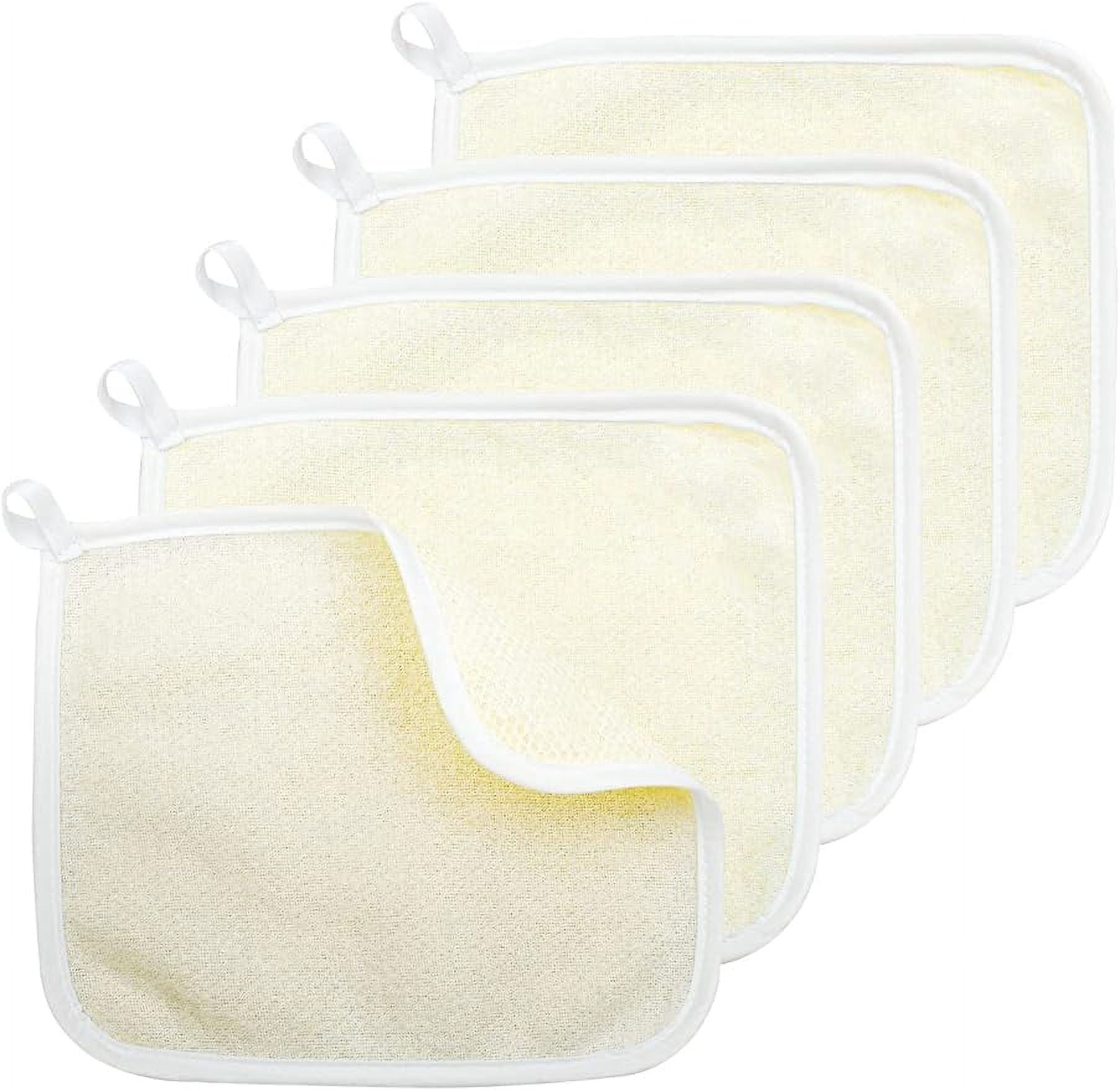 5Pcs Exfoliating Face and Body Wash Cloth Towel Soft Weave Bath Cloths ...
