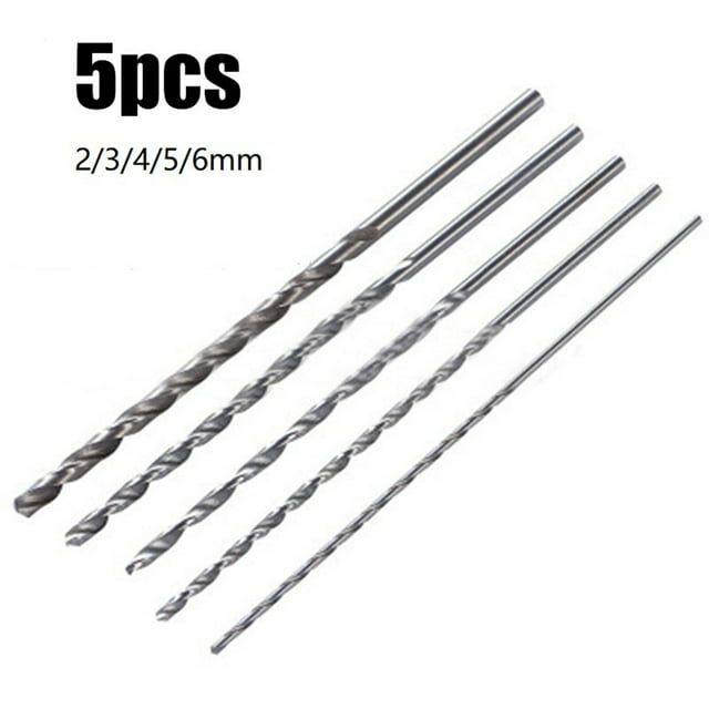5Pcs Extra Long HSS High Speed Steel Drill Bit Set 2/3/4/5/6mm Bits ...
