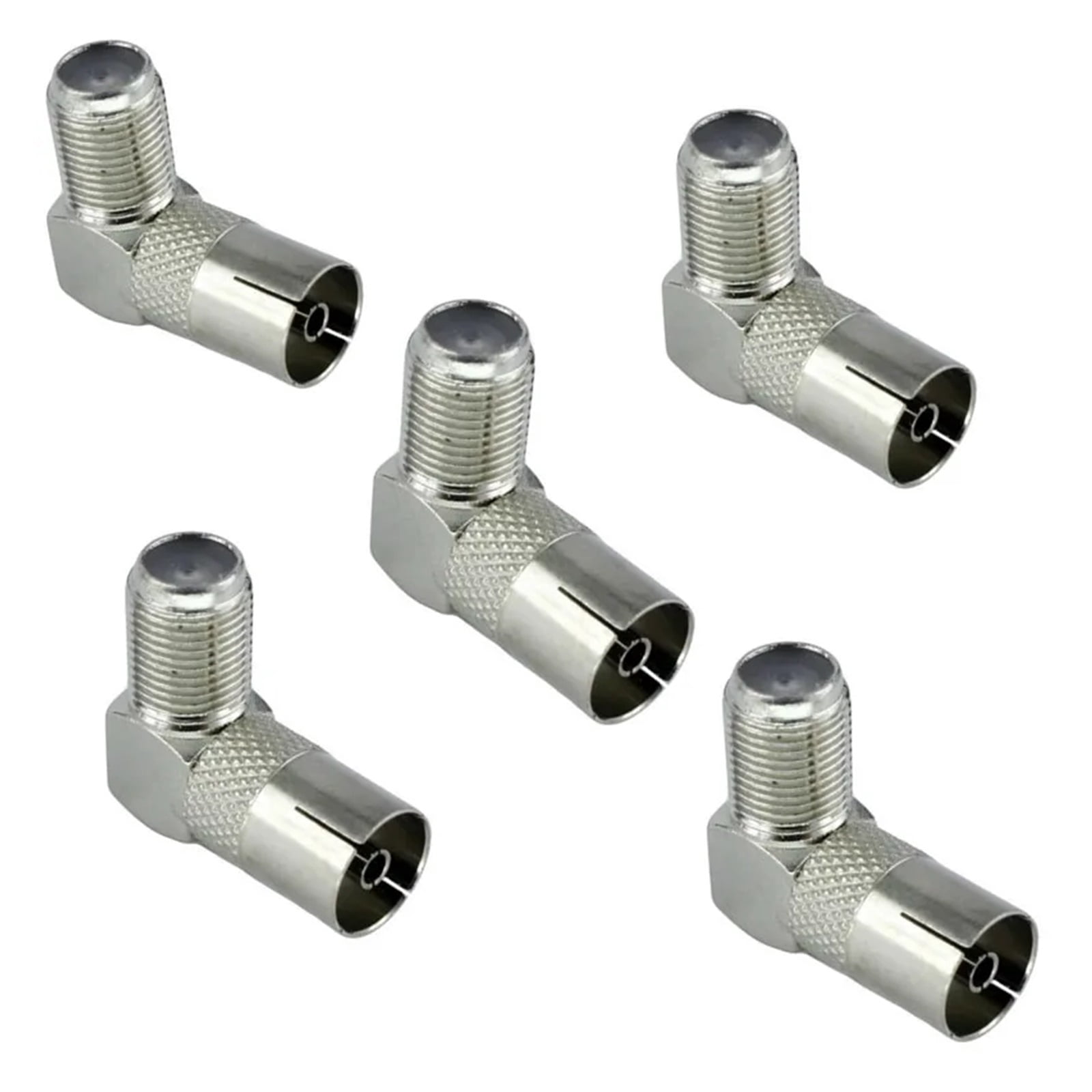 5Pcs F-TV IEC 90 Degree Right Angled TV Aerial Cable Connector RF ...