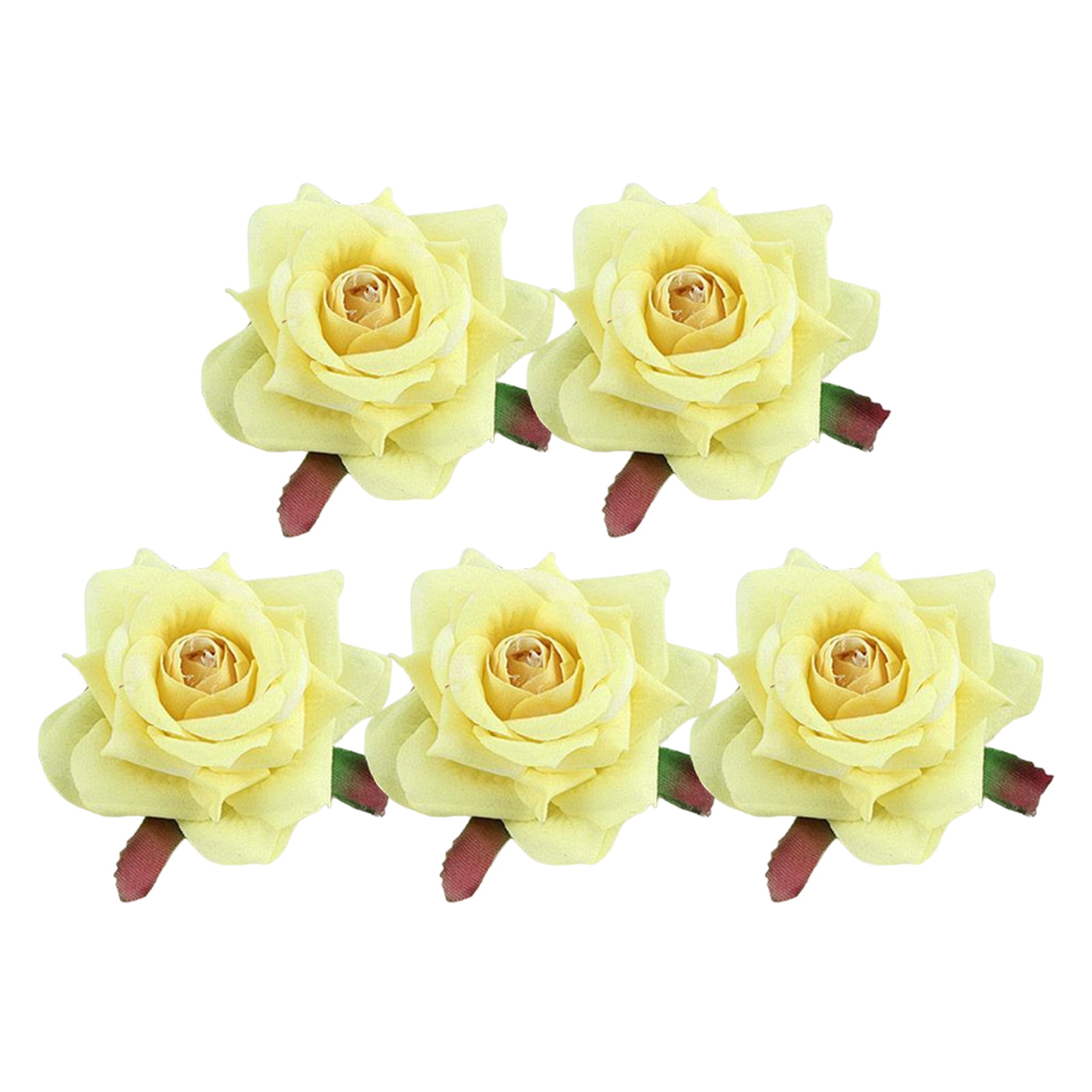 5Pcs Fake Rose Head Realistic Decorative DIY Multipurpose Bridal ...